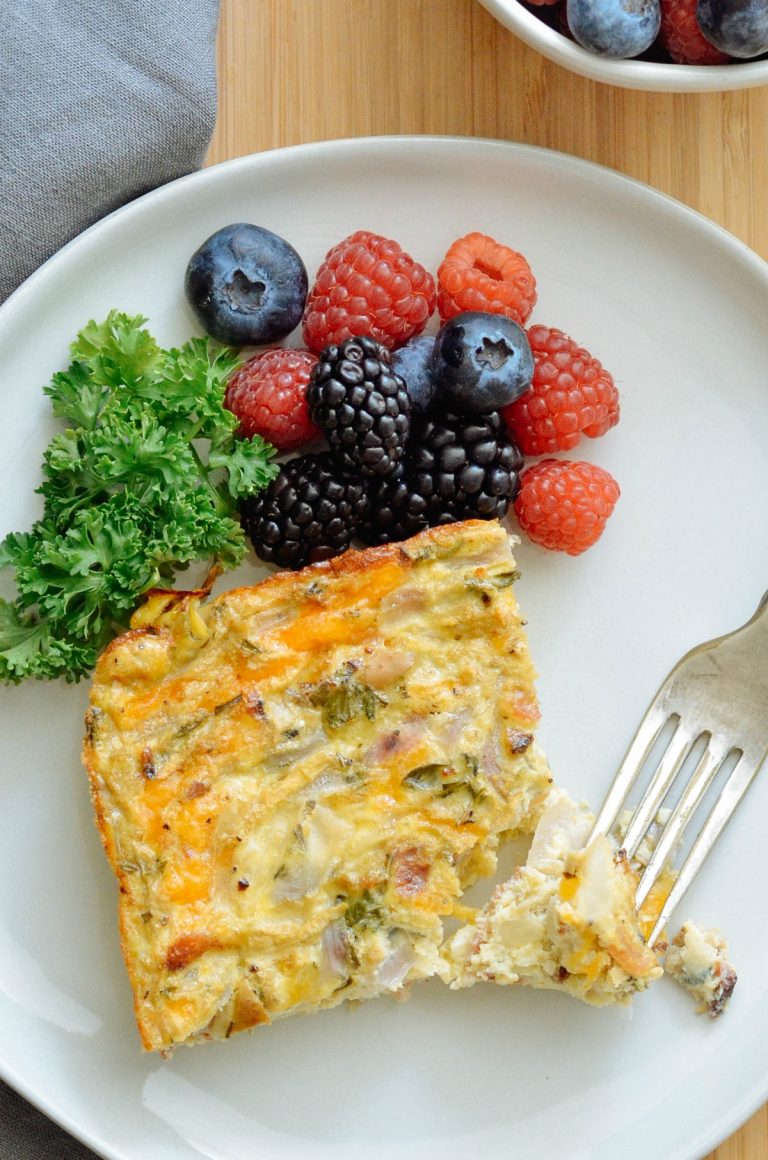 Breakfast Squares - Apple, Bacon, Onion & Cheddar | MuscleEgg Recipes